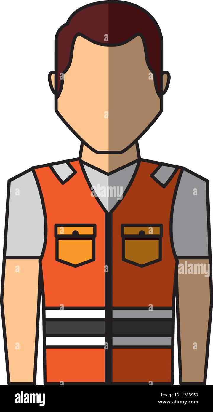 worker avatar with safety suit vector illustration design Stock Vector ...