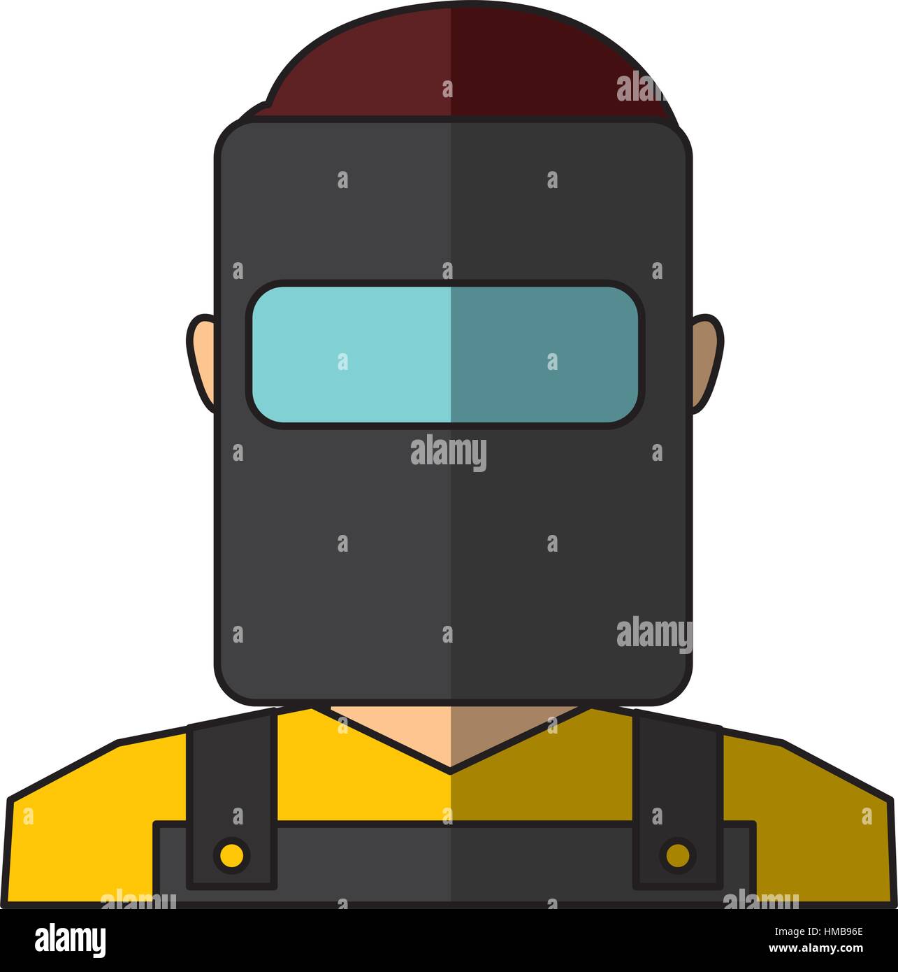 worker avatar with safety suit vector illustration design Stock Vector ...