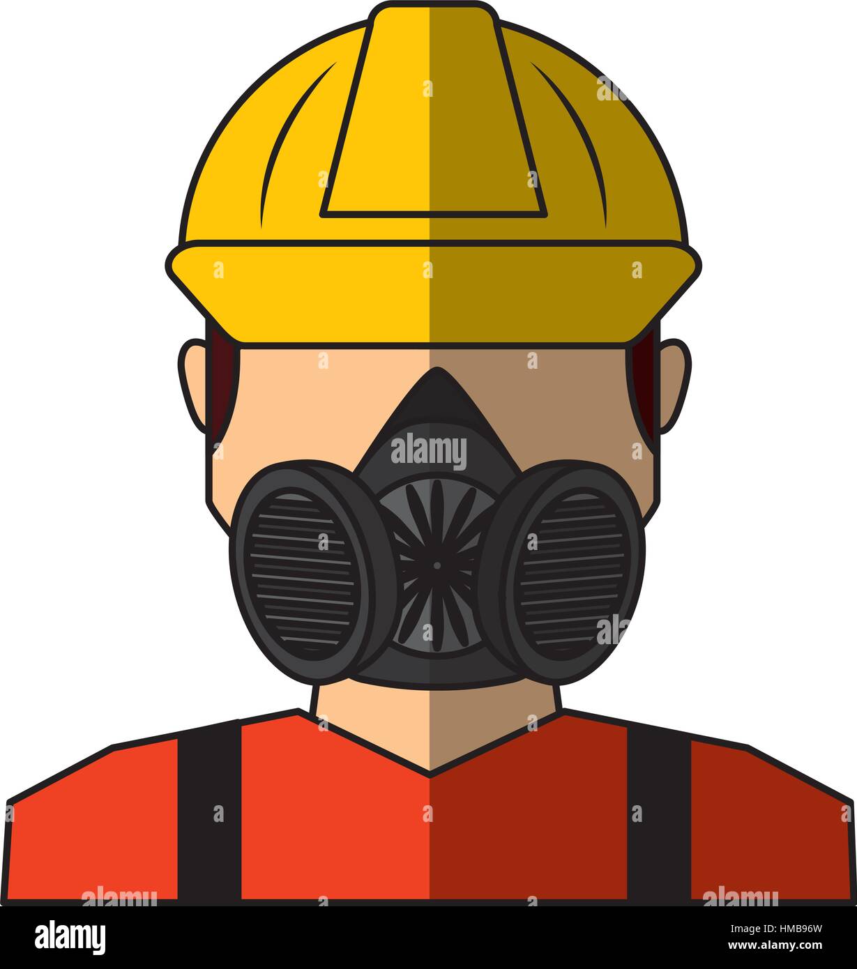 worker avatar with safety suit vector illustration design Stock Vector ...