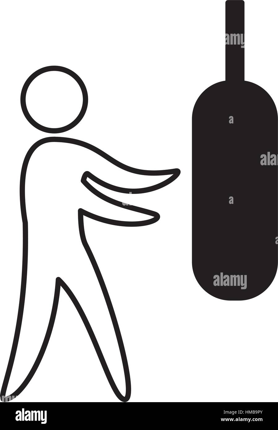 boxing figure human silhouette vector illustration design Stock Vector ...