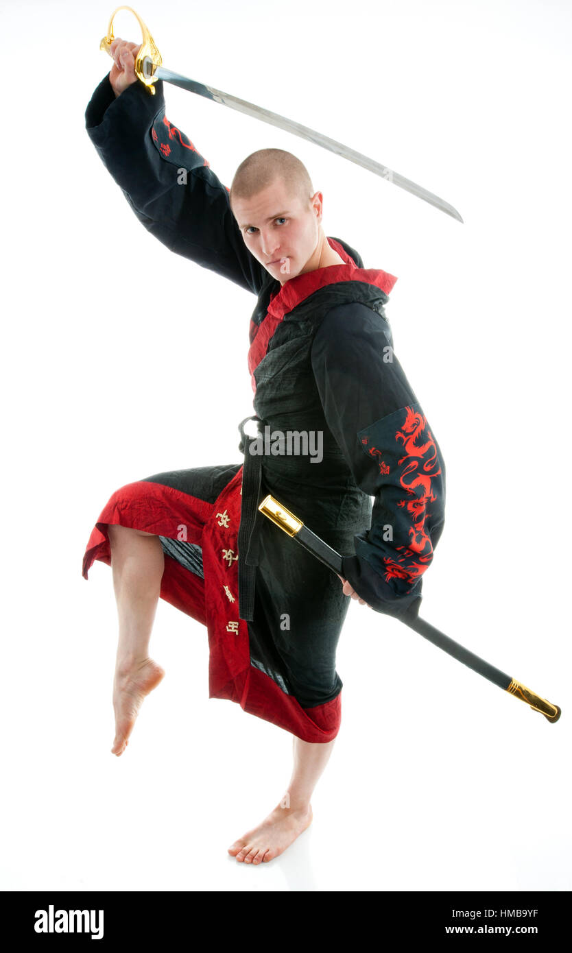 Samurai head man Cut Out Stock Images & Pictures - Alamy