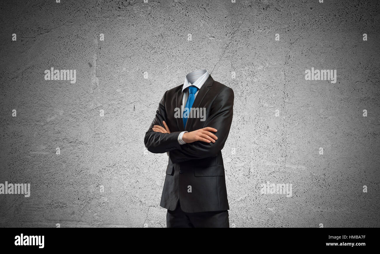 Businessman without head Stock Photo - Alamy