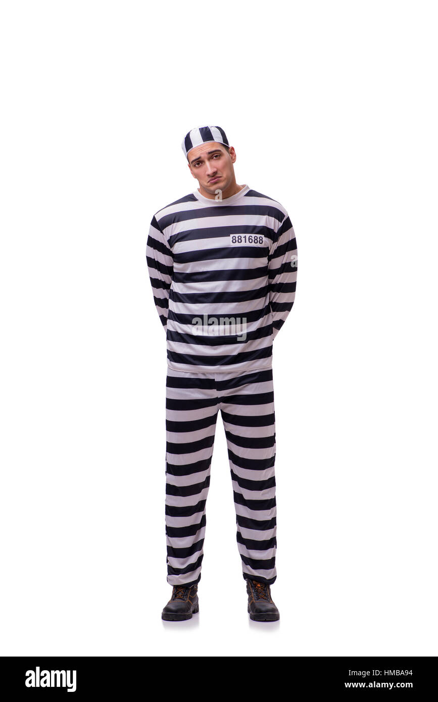 Man prisoner isolated on white background Stock Photo - Alamy