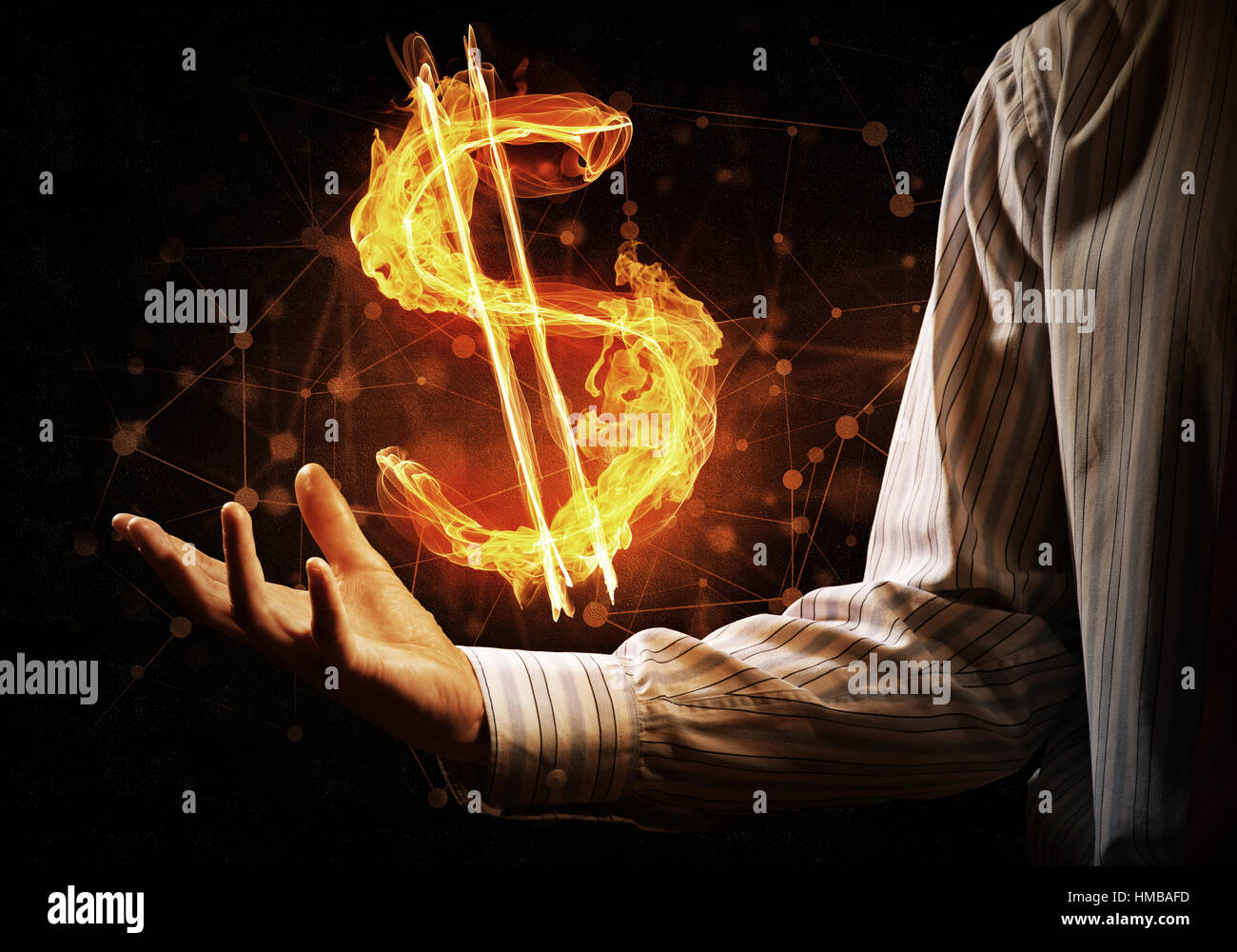 Dollar currency fire symbol Stock Photo - Alamy