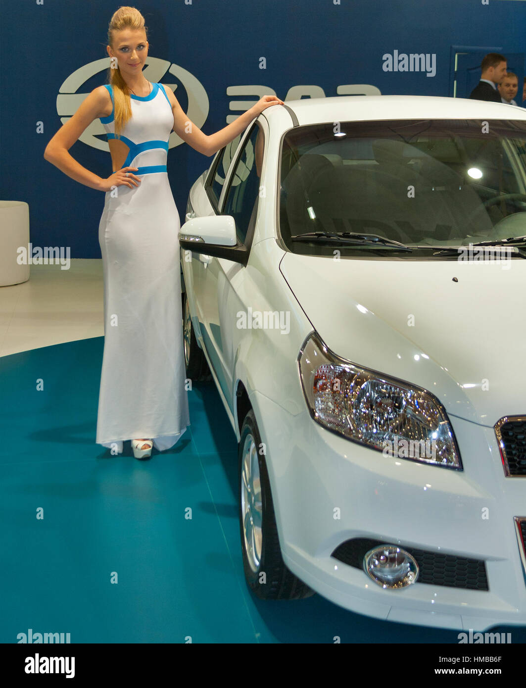 KIEV, UKRAINE - MAY 29: Presenter work at first presentation of new ...