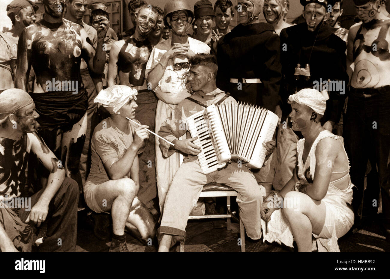 Neptune party on USS ENTERPRISE. Pollywog V. E. Christensen, S2c ...