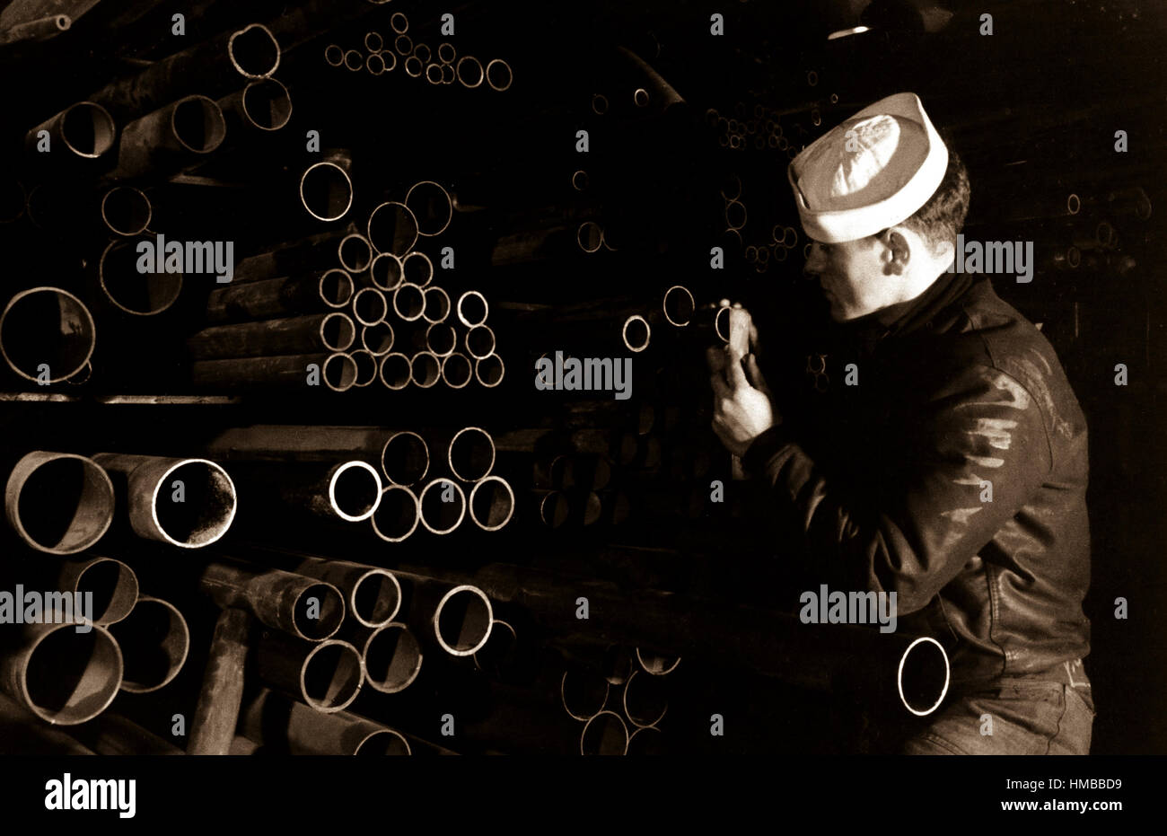 Group 4. Checking pipe. England, ca. 1944 (OSS) Exact Date Shot Unknown ...