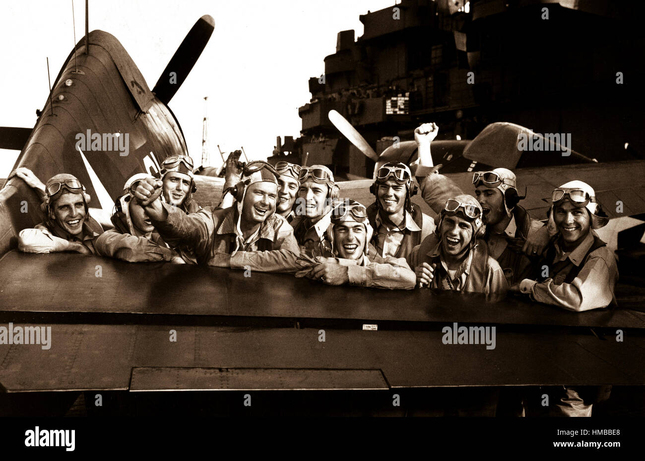 Pilots pleased over their victory during the Marshall Islands attack ...