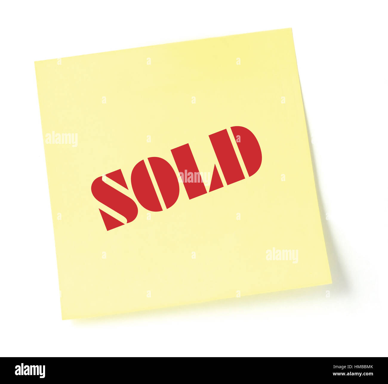 Sold sticky note Cut Out Stock Images & Pictures - Alamy