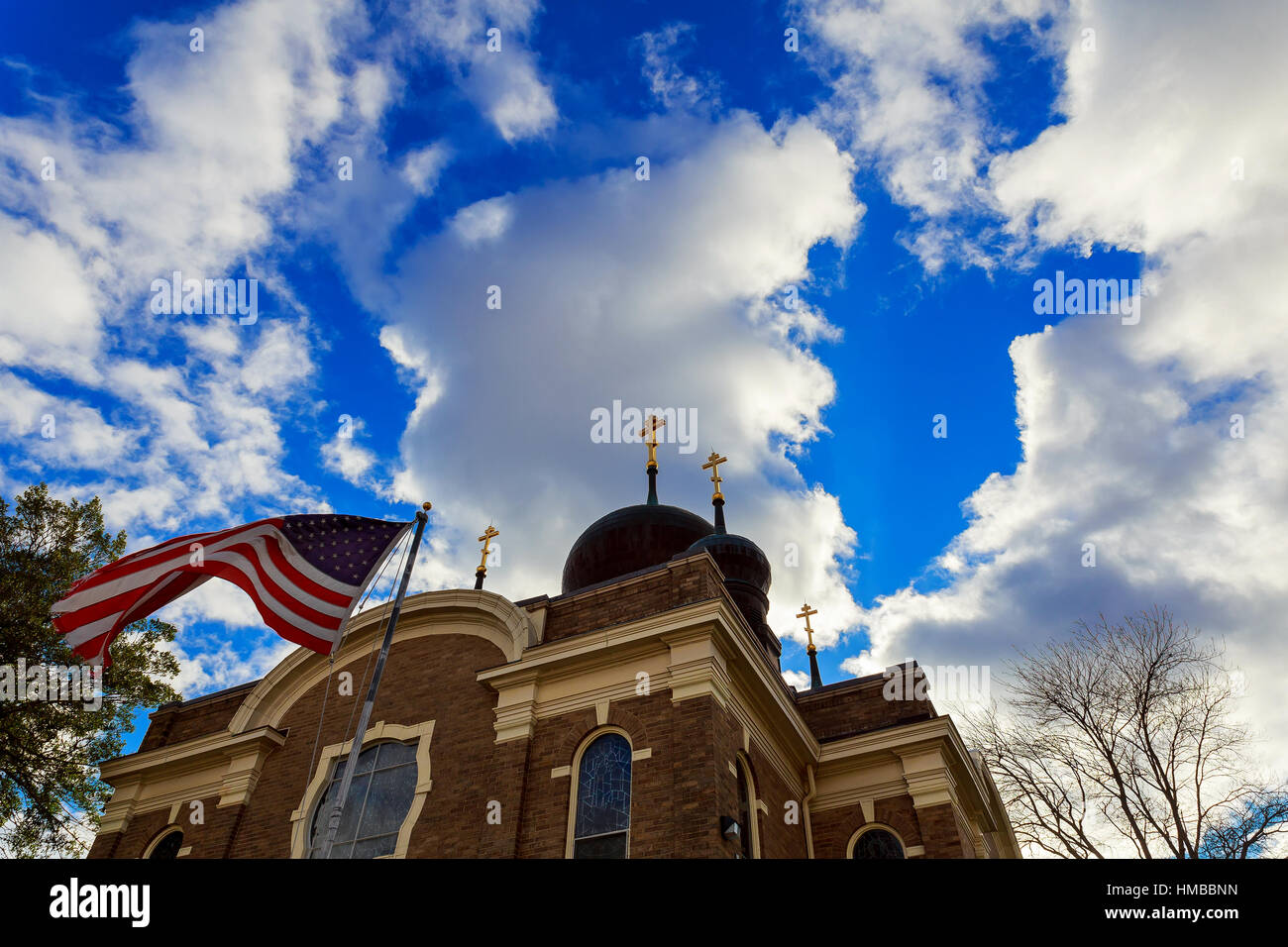 Christian cross american flag hi-res stock photography and images - Alamy