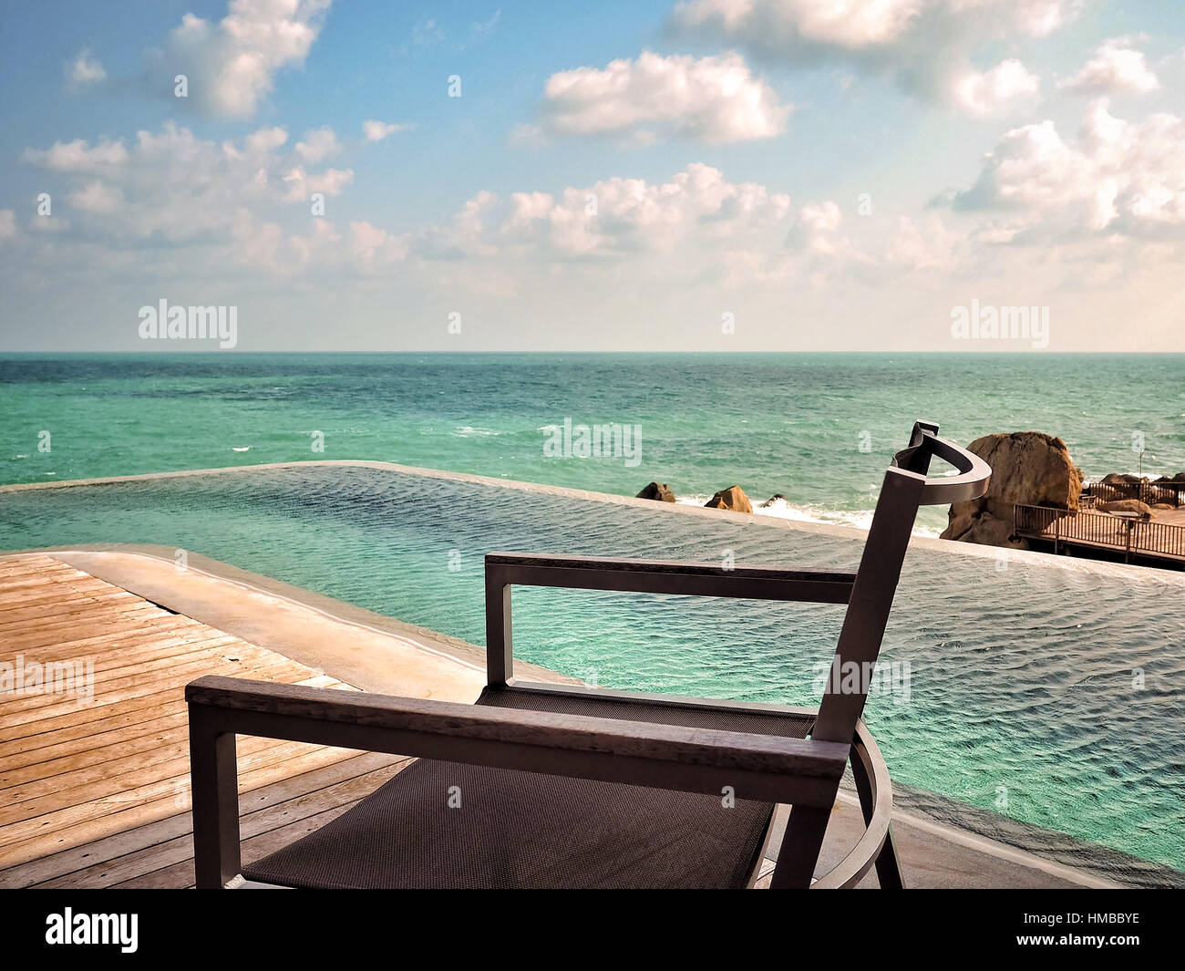 Cafe and swimming pool at a tropical beach Stock Photo - Alamy