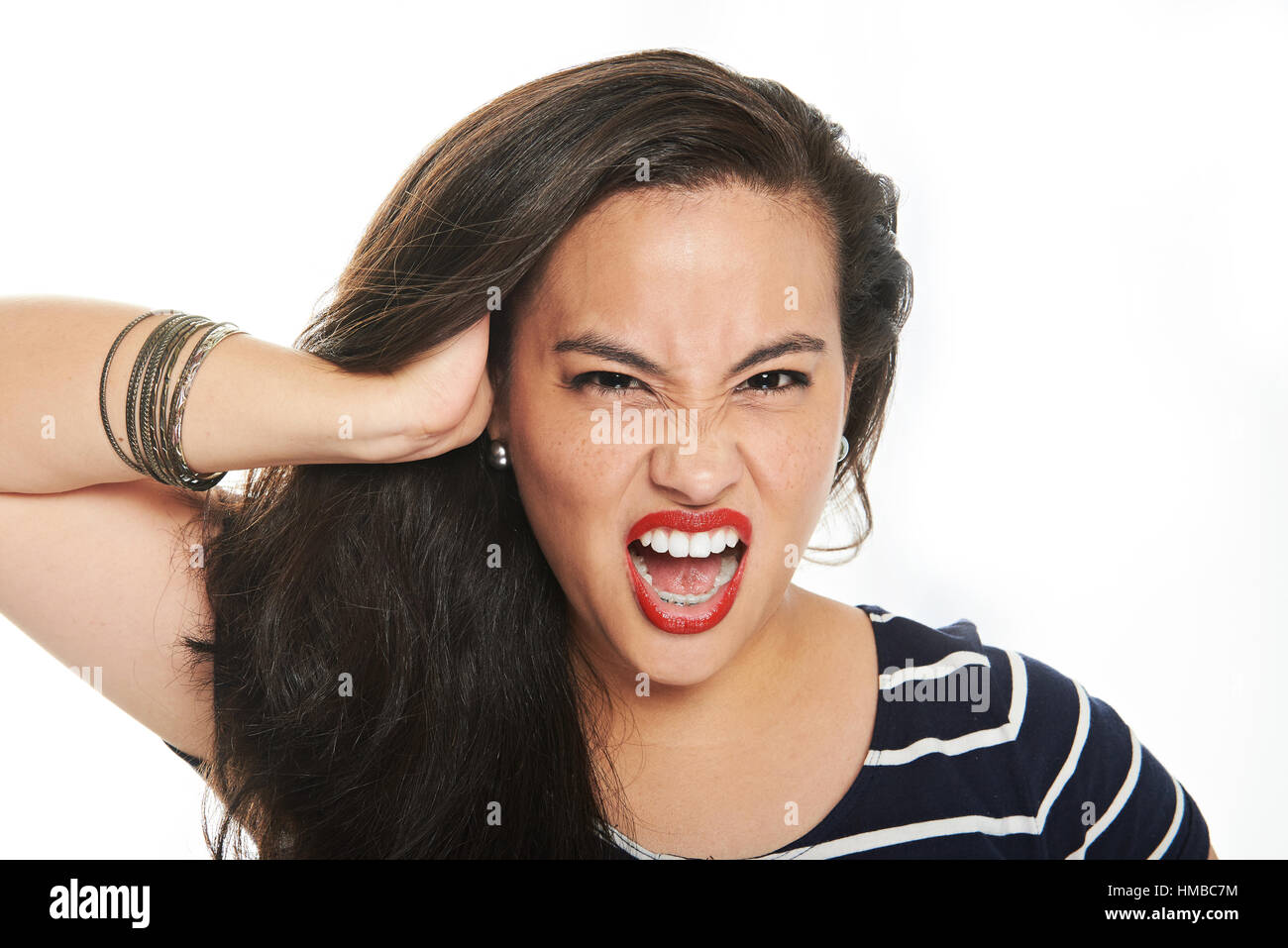 Close up open mouth scream hi-res stock photography and images - Alamy