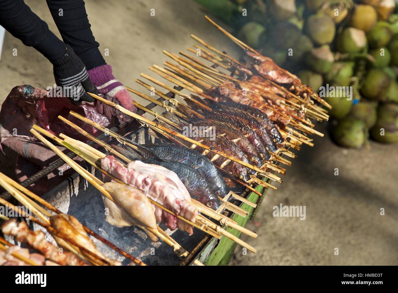 grilled bbq street food Stock Photo - Alamy