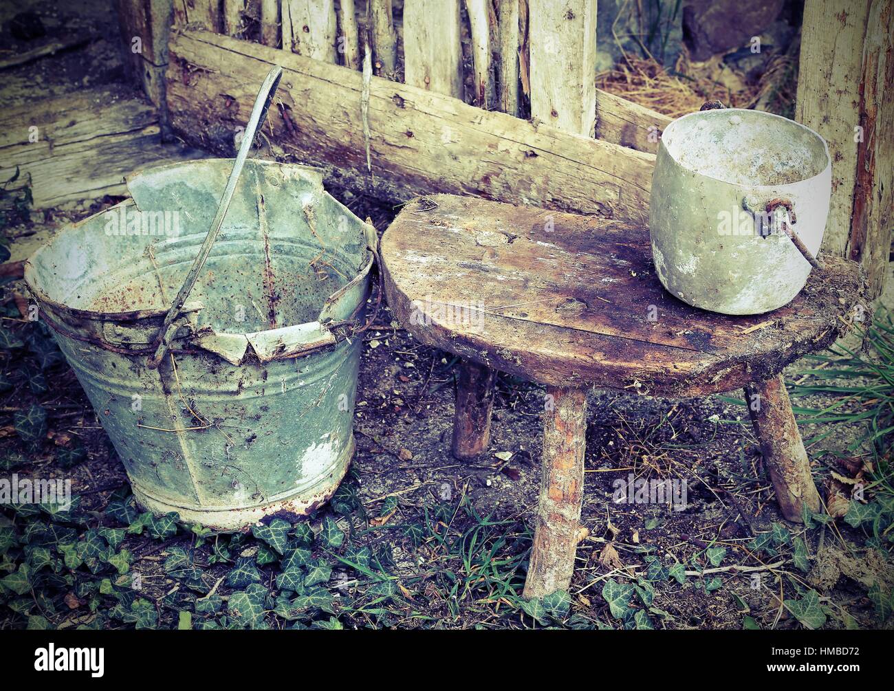 Broken bucket hi-res stock photography and images - Alamy