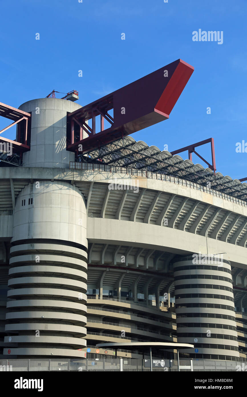 Milan, MI, Italy - December 9, 2016: Outside of football stadium called ...