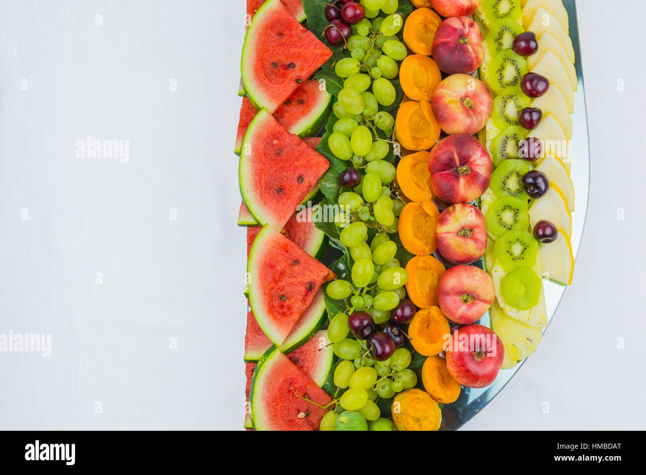 compositions of fresh fruit cut for buffets. typical summer fruits of ...
