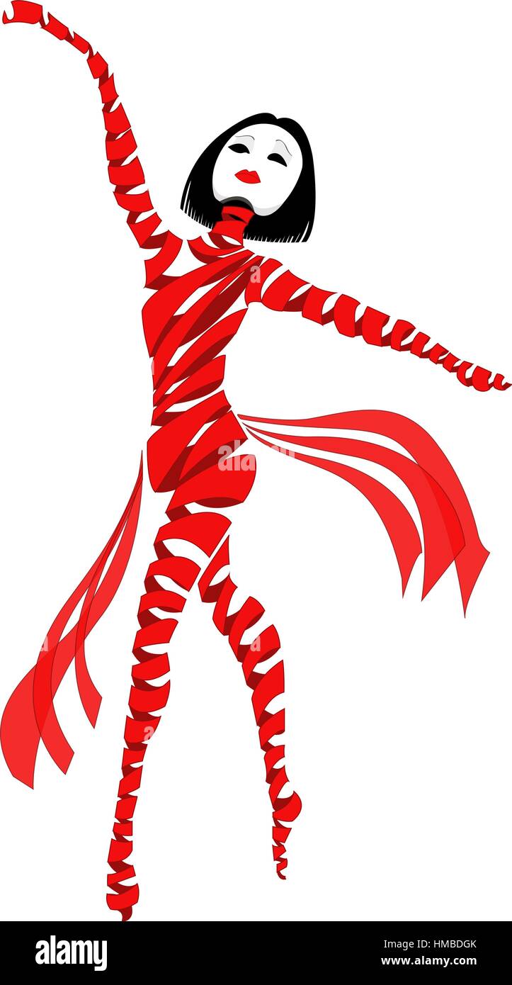 Dancing with ribbons Stock Vector Images - Alamy