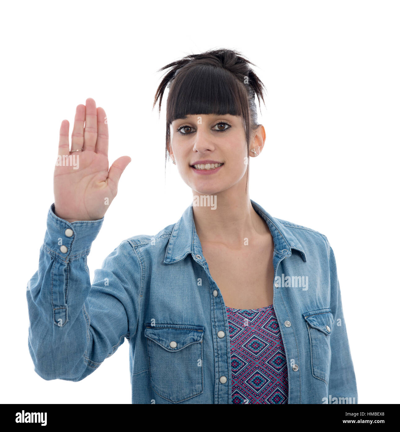 Stop sign hand pose hi-res stock photography and images - Alamy