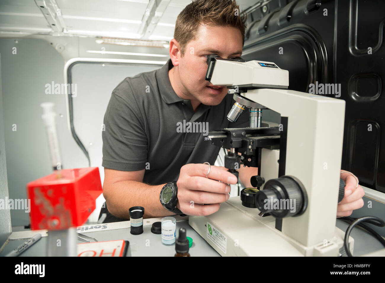 health and safety lab technicians check buildings and property for ...