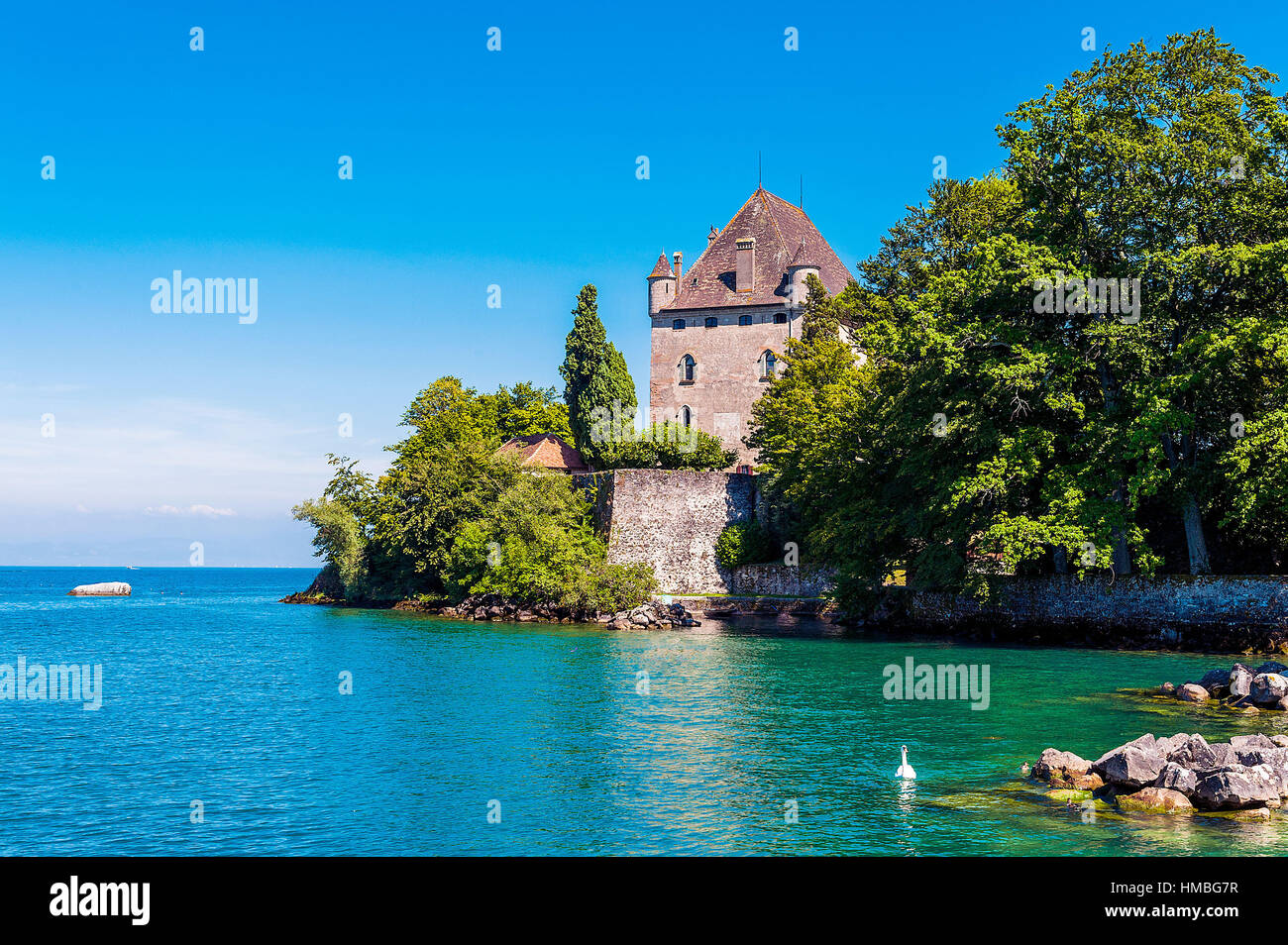 Castle of Yvoire (French Alps, eastern France), one of the most ...