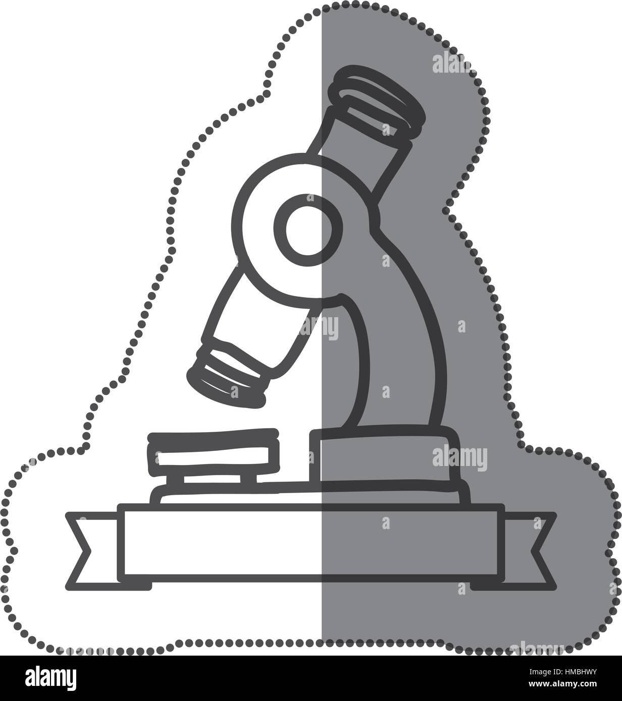sticker silhouette monochrome of microscope tool vector illustration ...