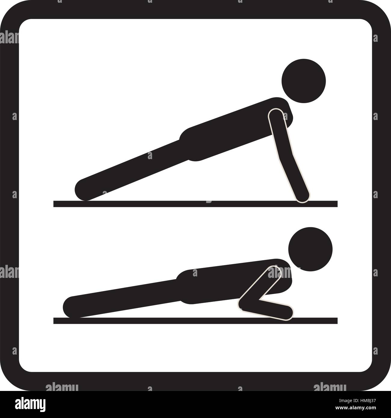 square shape with pictogram man in push up Stock Vector Image & Art - Alamy