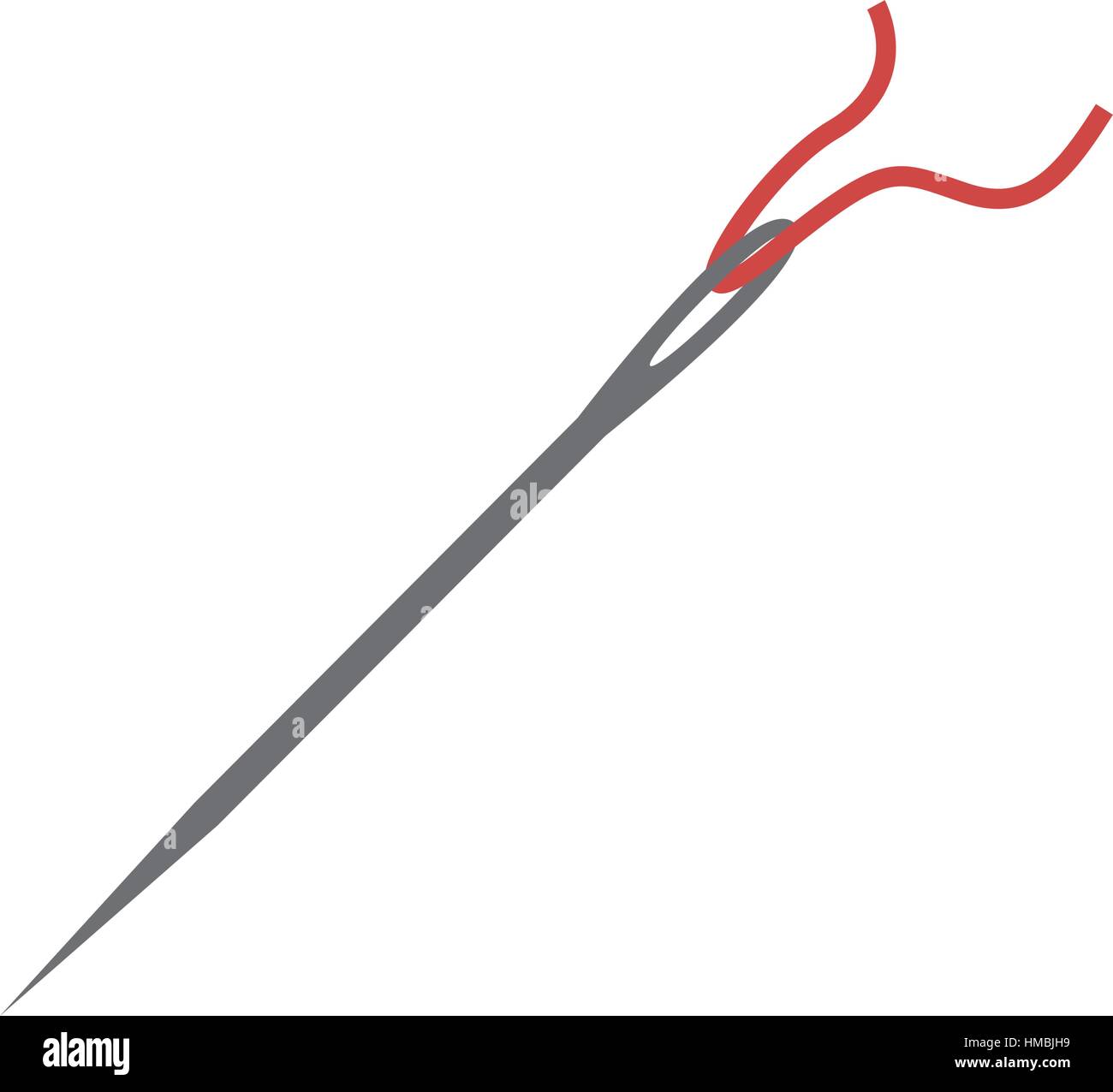 color silhouette with sewing needle vector illustration Stock Vector ...