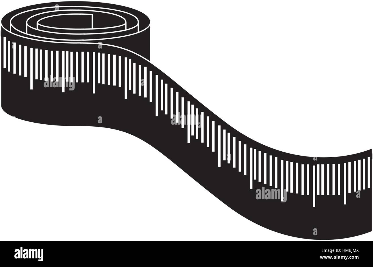 monochrome silhouette with measure tape vector illustration Stock ...