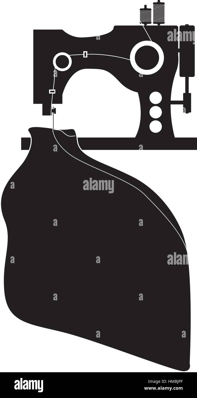 Sewing machine silhouette Stock Vector Images - Alamy
