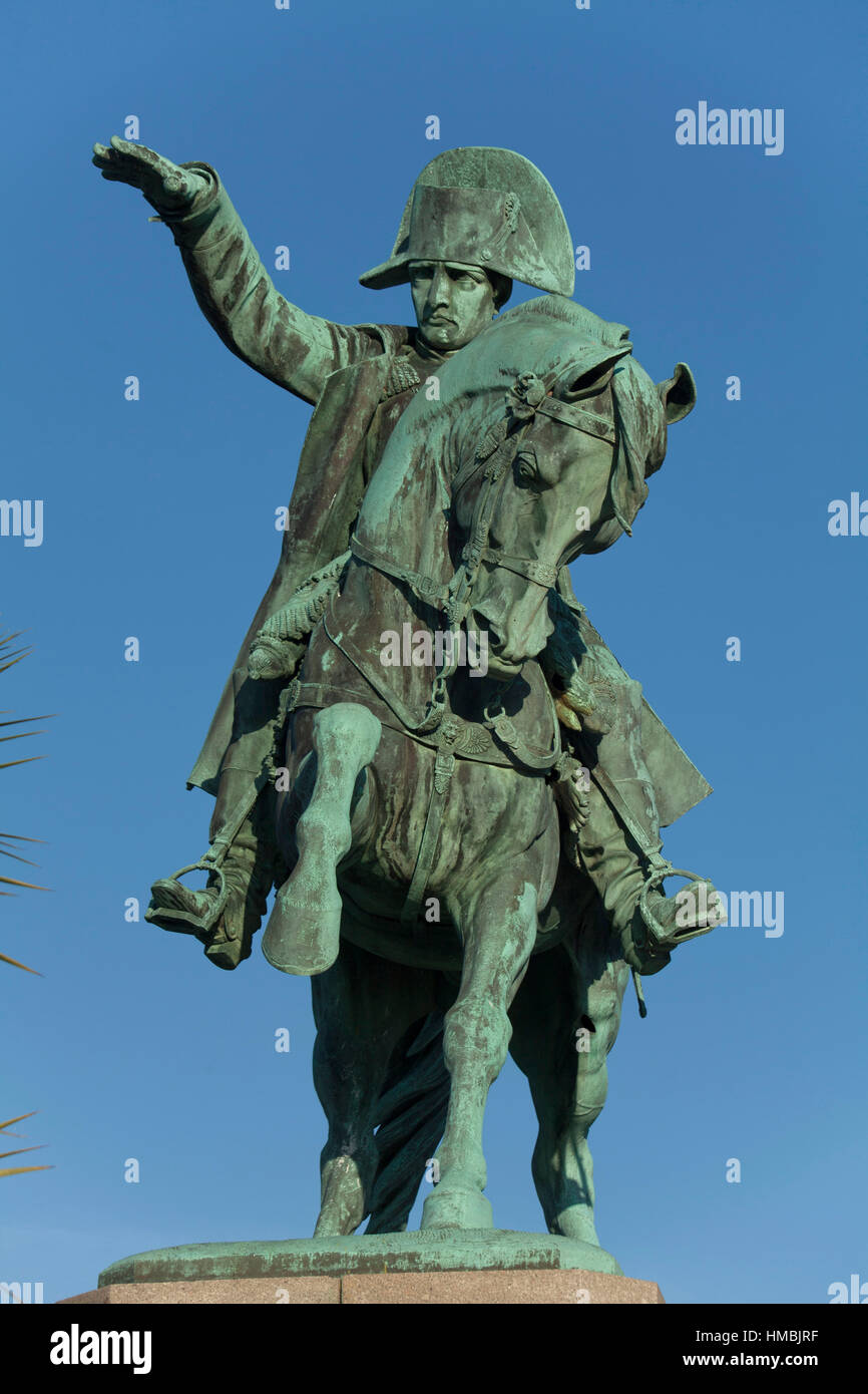 Cherbourg (North-western France): equestrian statue of Napoleon I Stock ...