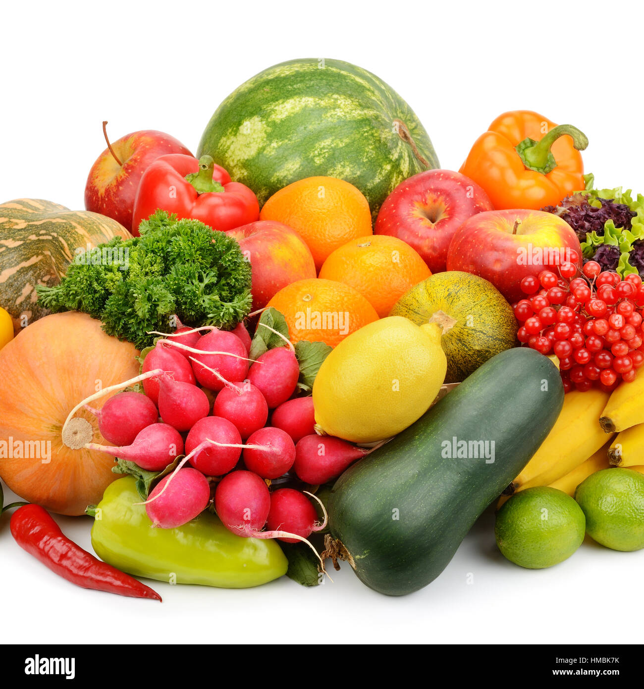fruits and vegetables isolated on white background Stock Photo - Alamy