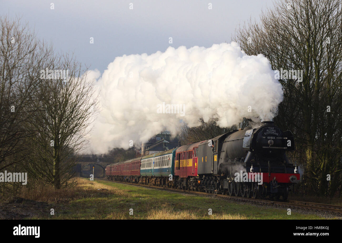 The flying Scotsman on its first Journey after restoration Stock Photo ...