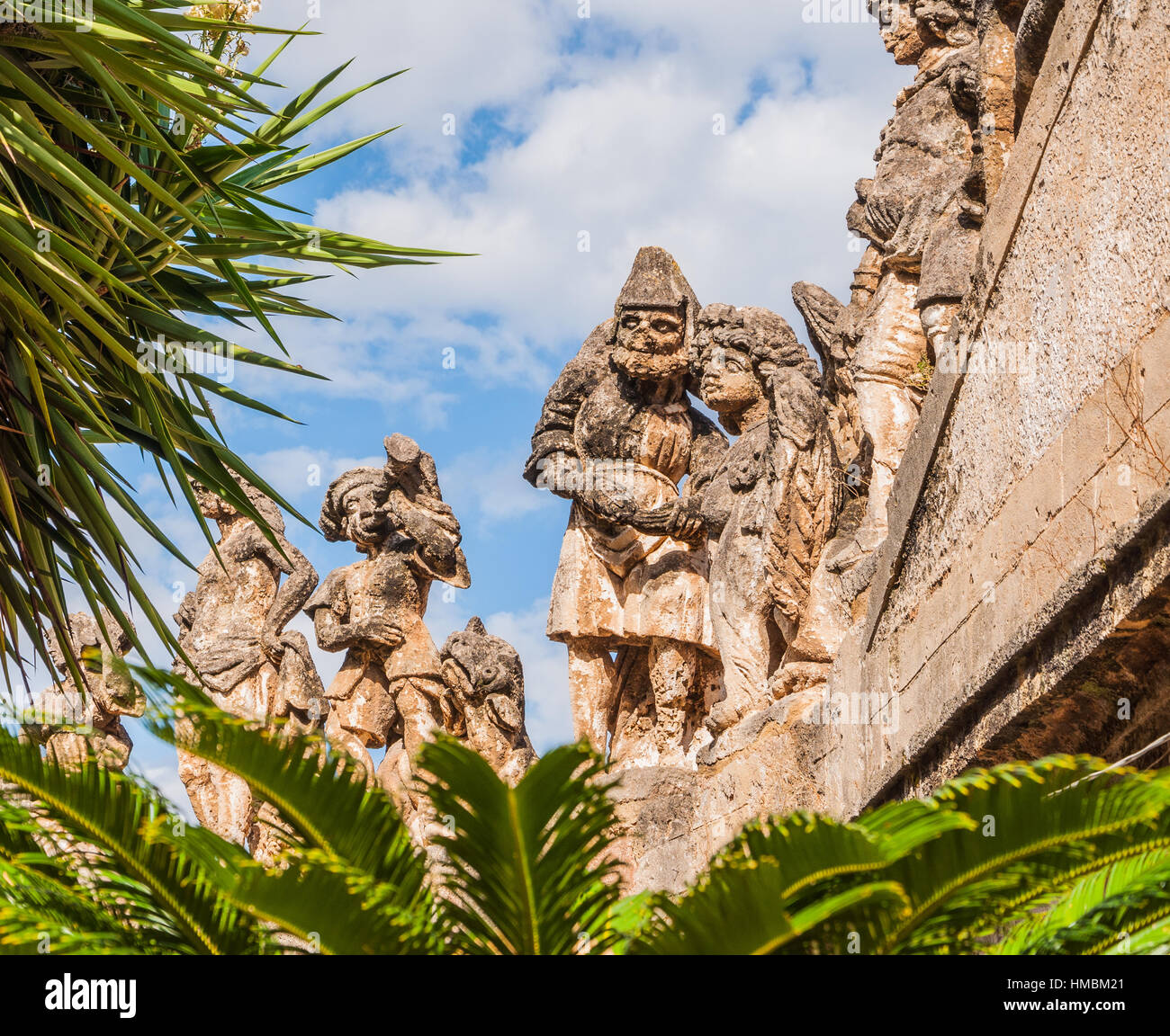 This is famous grotesque statues with human faces that decorate garden ...