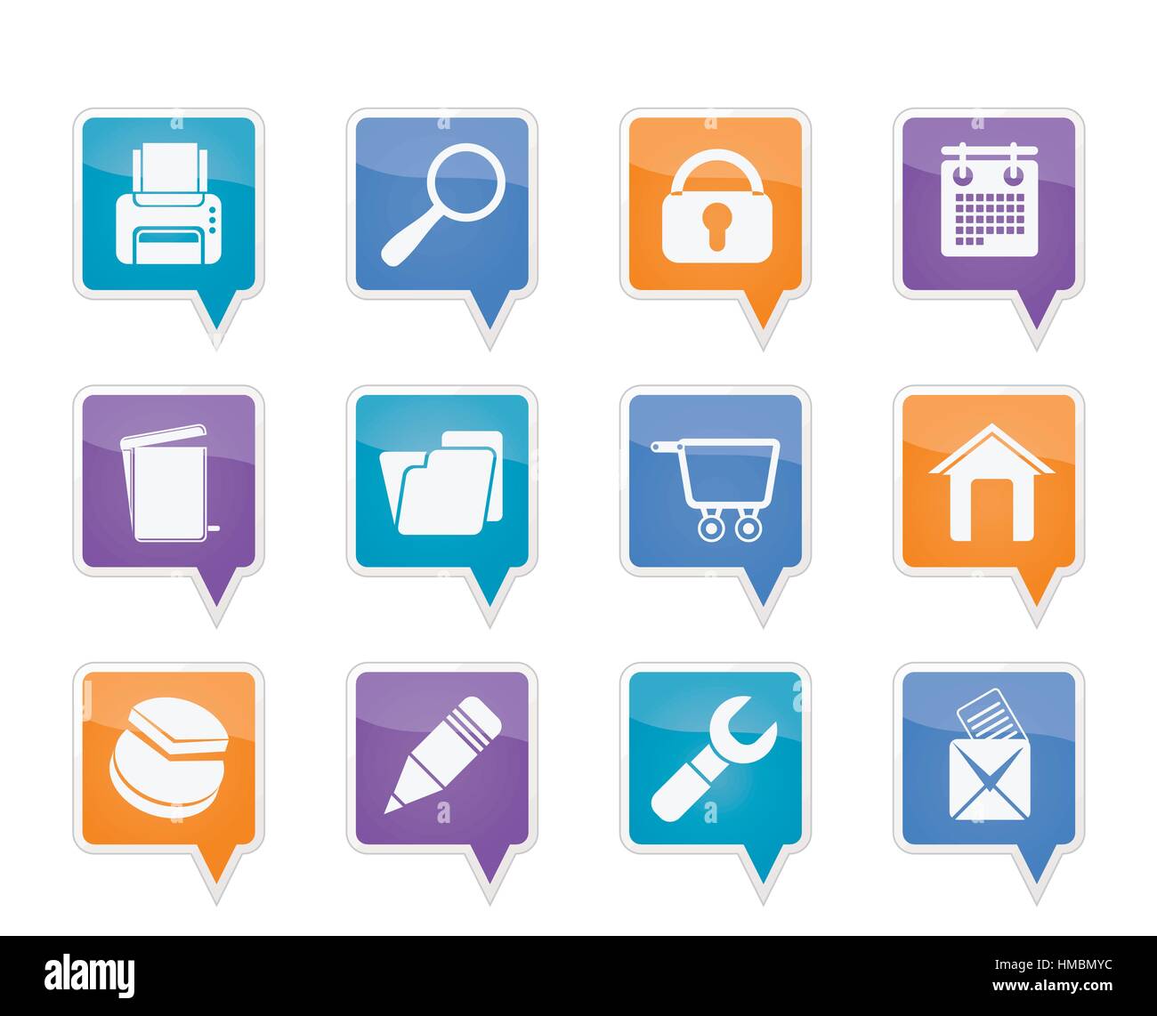 Folder icons and internet symbols Cut Out Stock Images & Pictures - Alamy