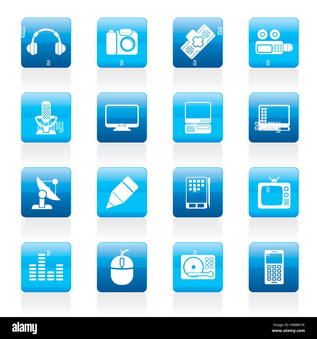 Media equipment icons Stock Vector Image & Art - Alamy