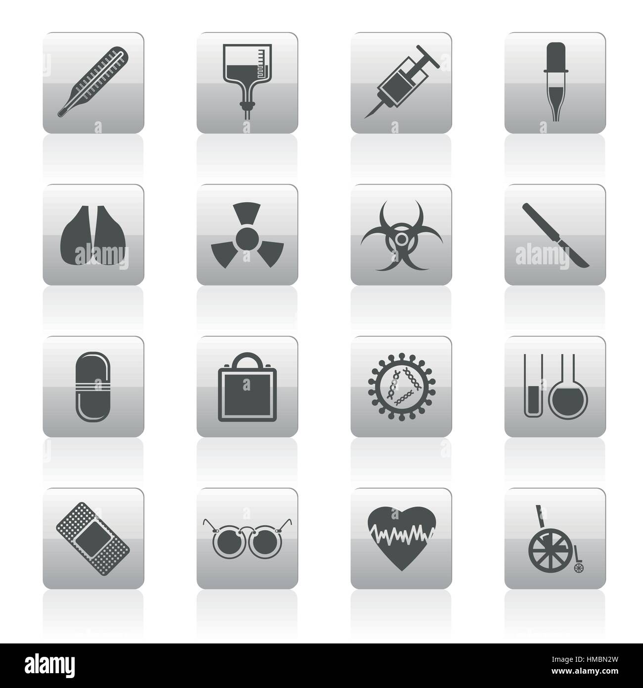 collection of medical themed icons and warning-signs Stock Vector Image ...
