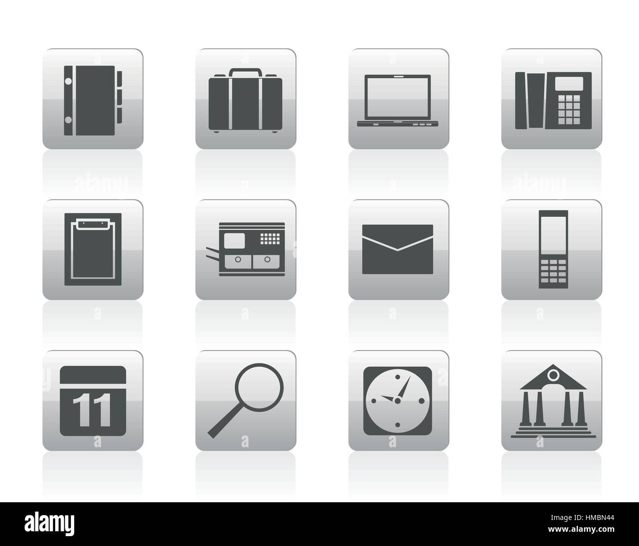 Business, Office and Mobile phone icons Stock Vector Image & Art - Alamy