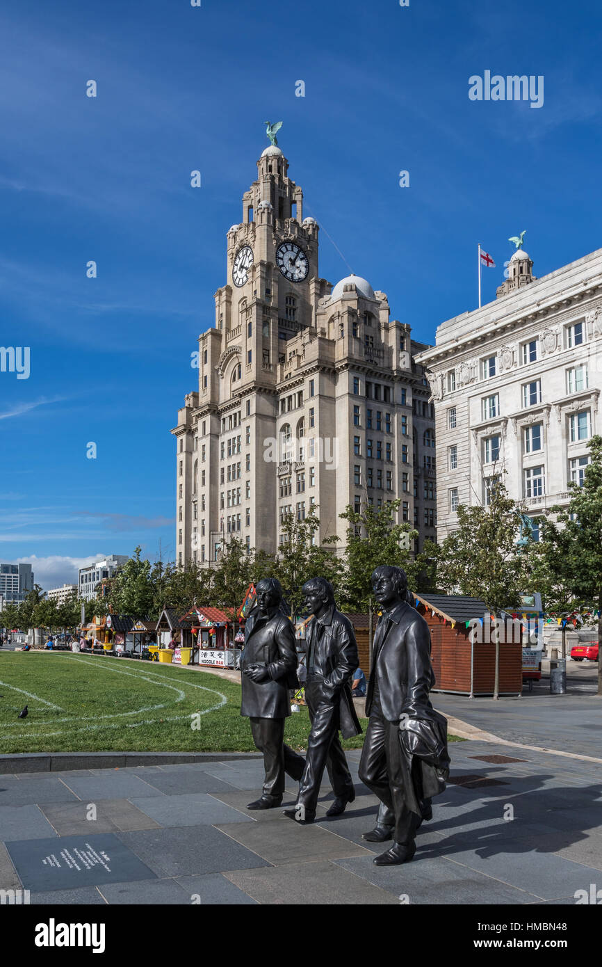 The Beatles statue on Liverpool's Pier Head Stock Photo - Alamy