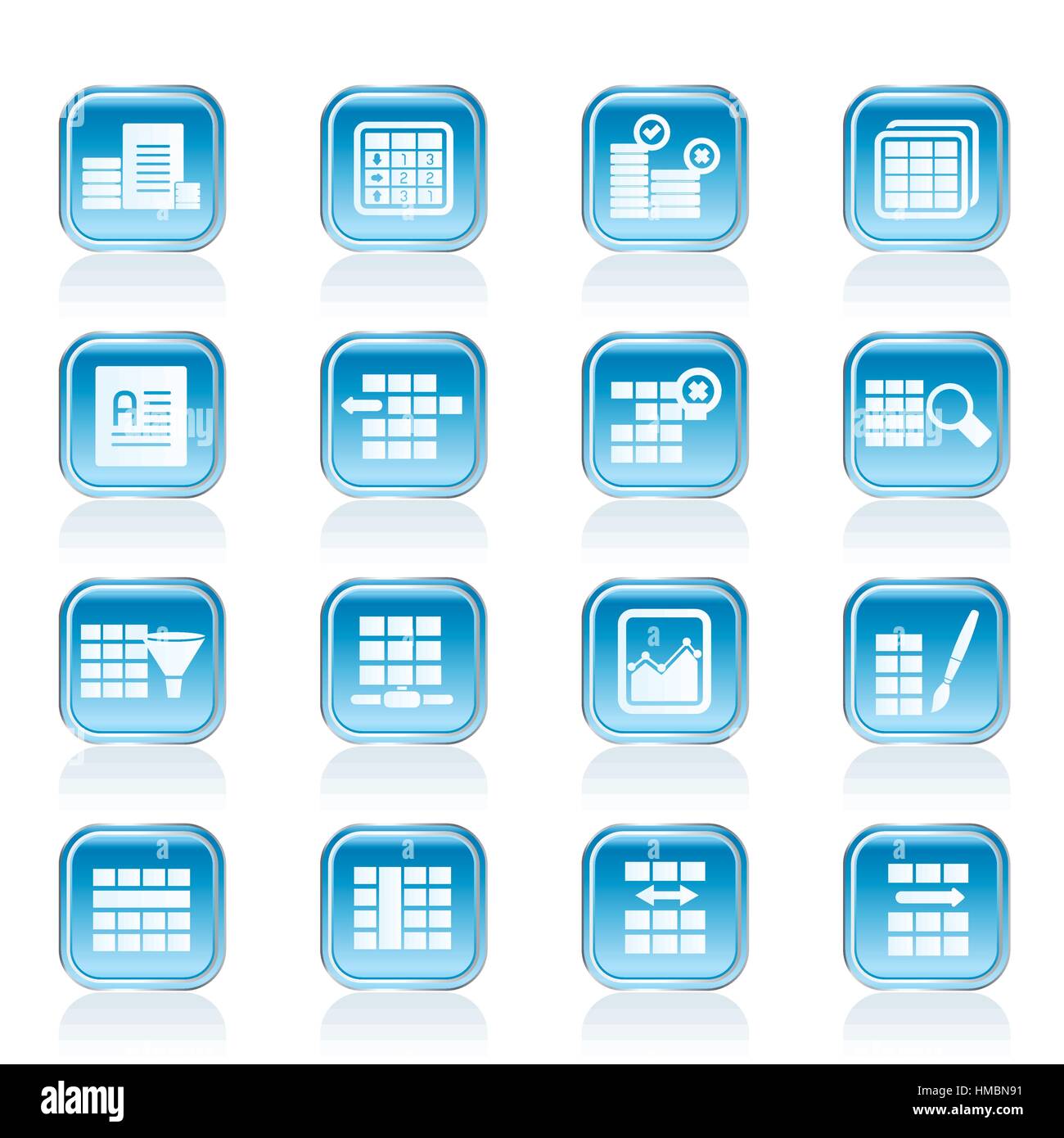 Database and Table Formatting Icons Stock Vector Image & Art - Alamy