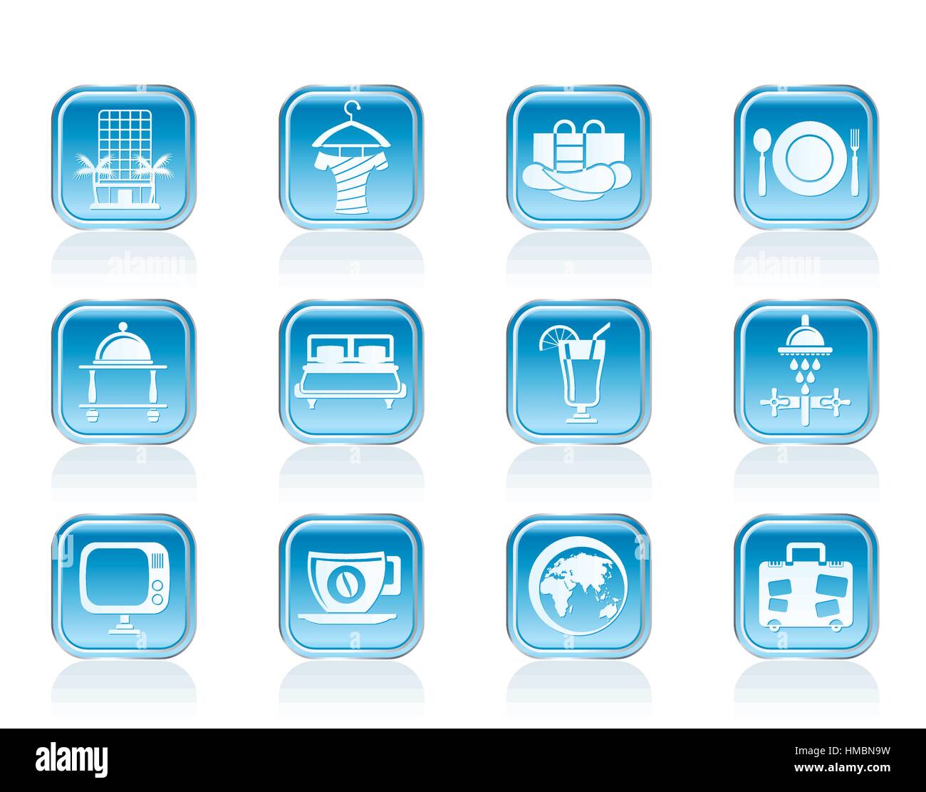 Hotel, motel and holidays icons Stock Vector Image & Art - Alamy