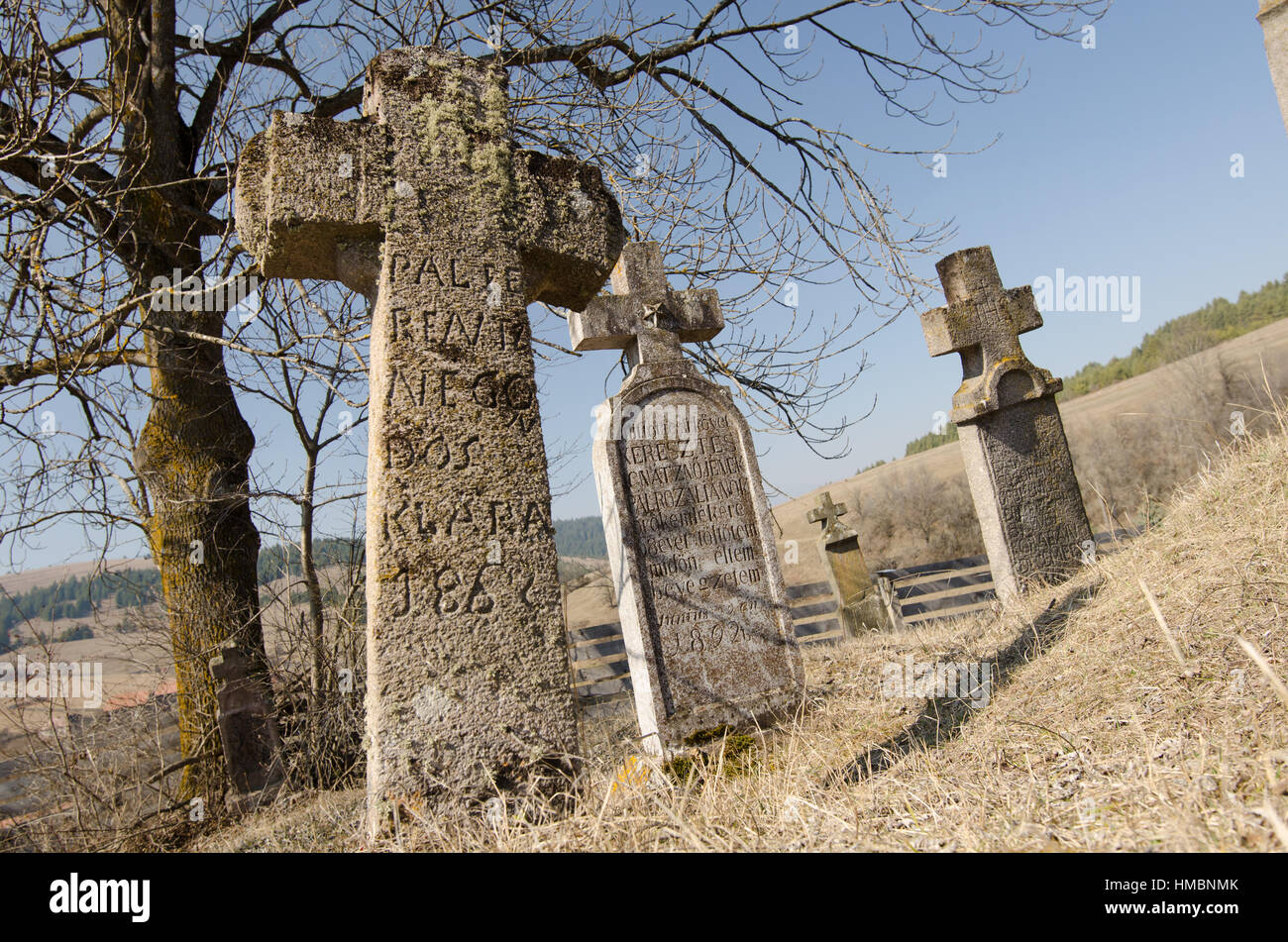 Cemetery in field Stock Photo - Alamy