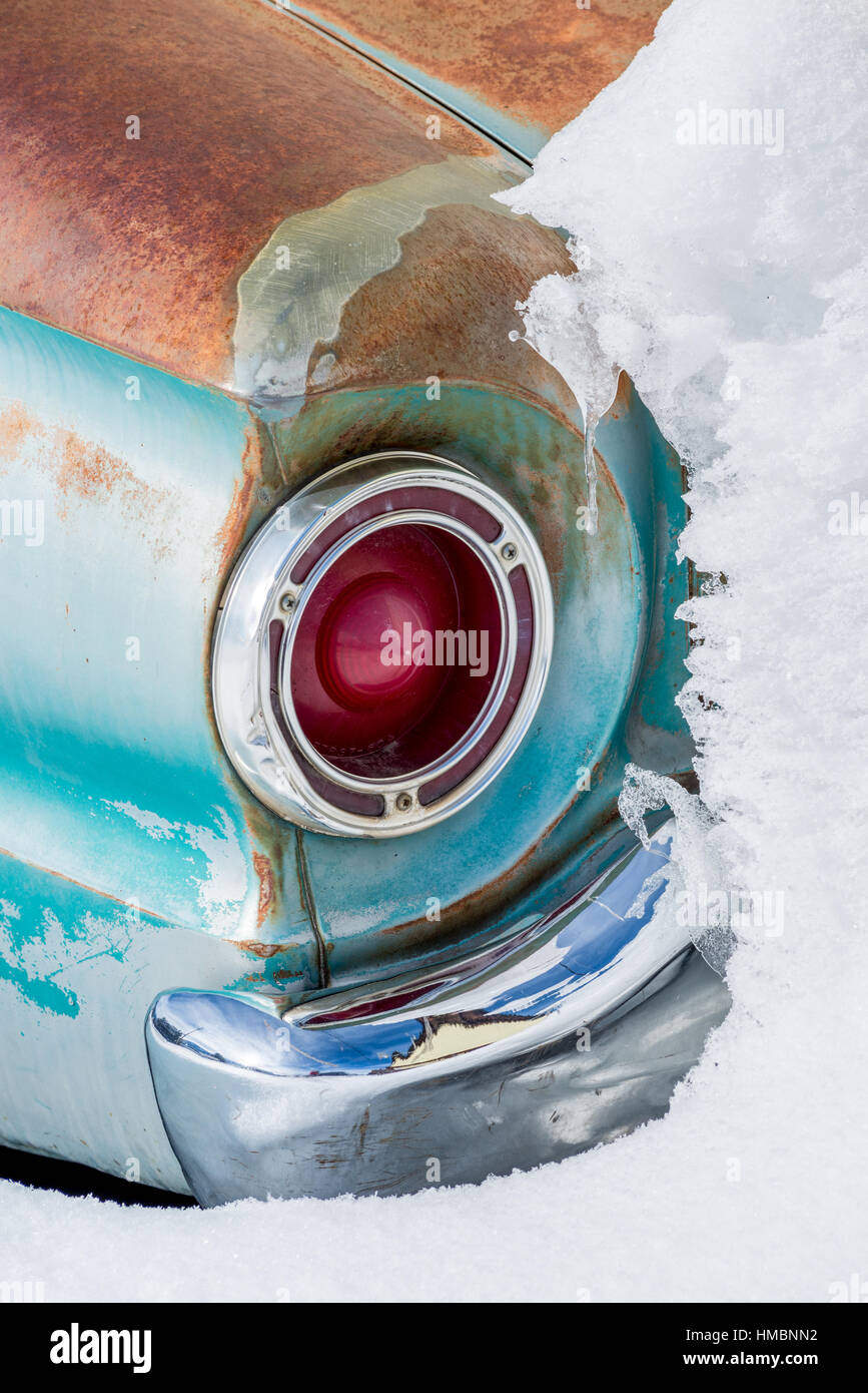 Ford Falcon rear end with snow, Joseph, Oregon Stock Photo - Alamy