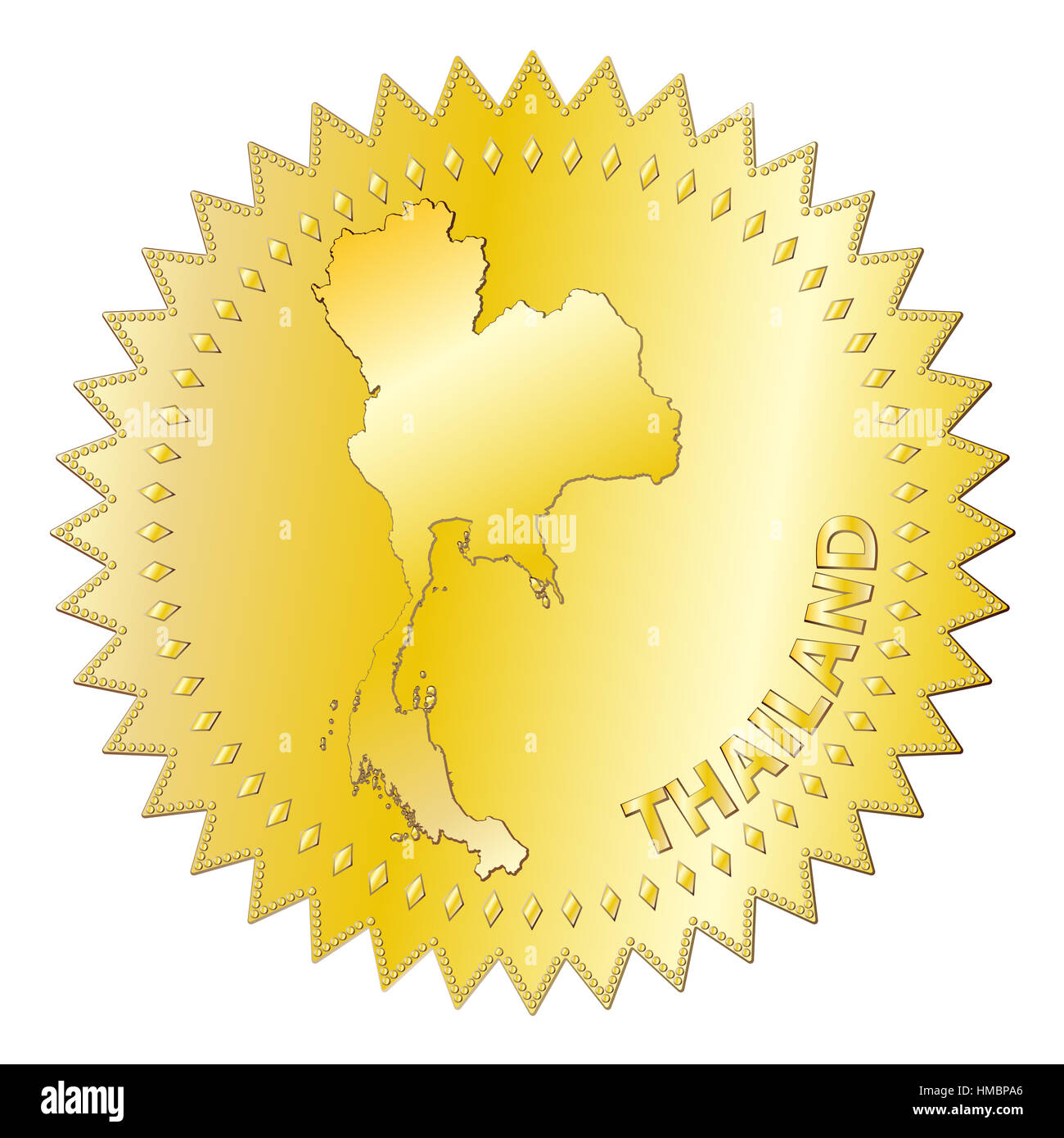 Thailand gold map Cut Out Stock Images & Pictures - Alamy