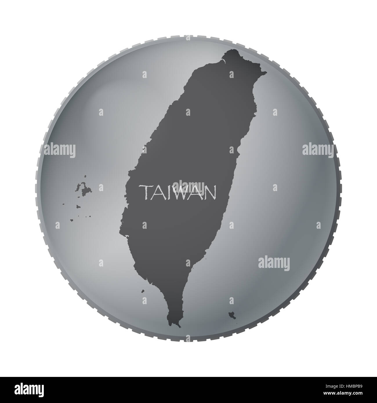 A Taiwan coin isolated on a white background Stock Photo - Alamy