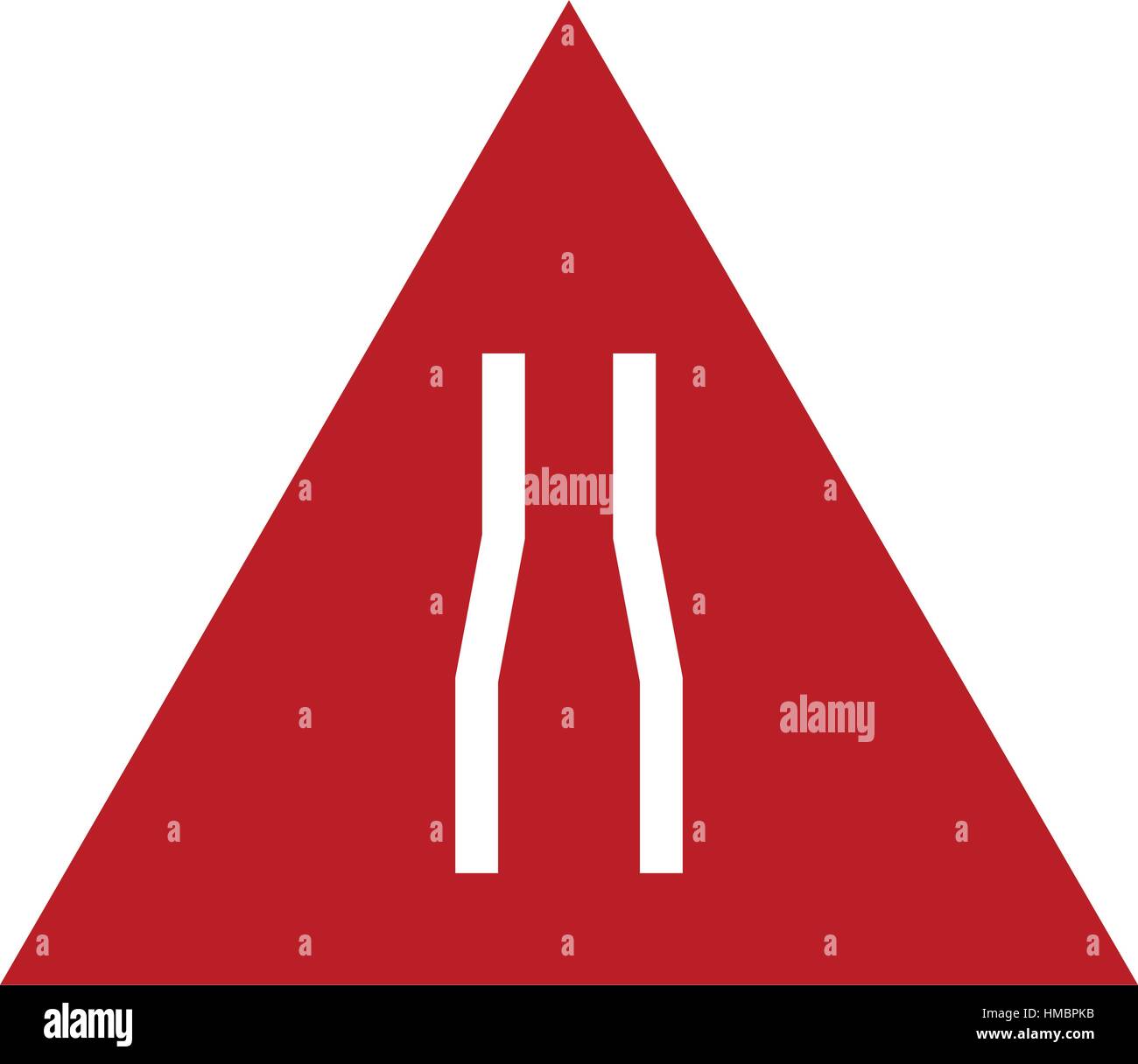 Narrow bridge ahead road sign hi-res stock photography and images - Alamy