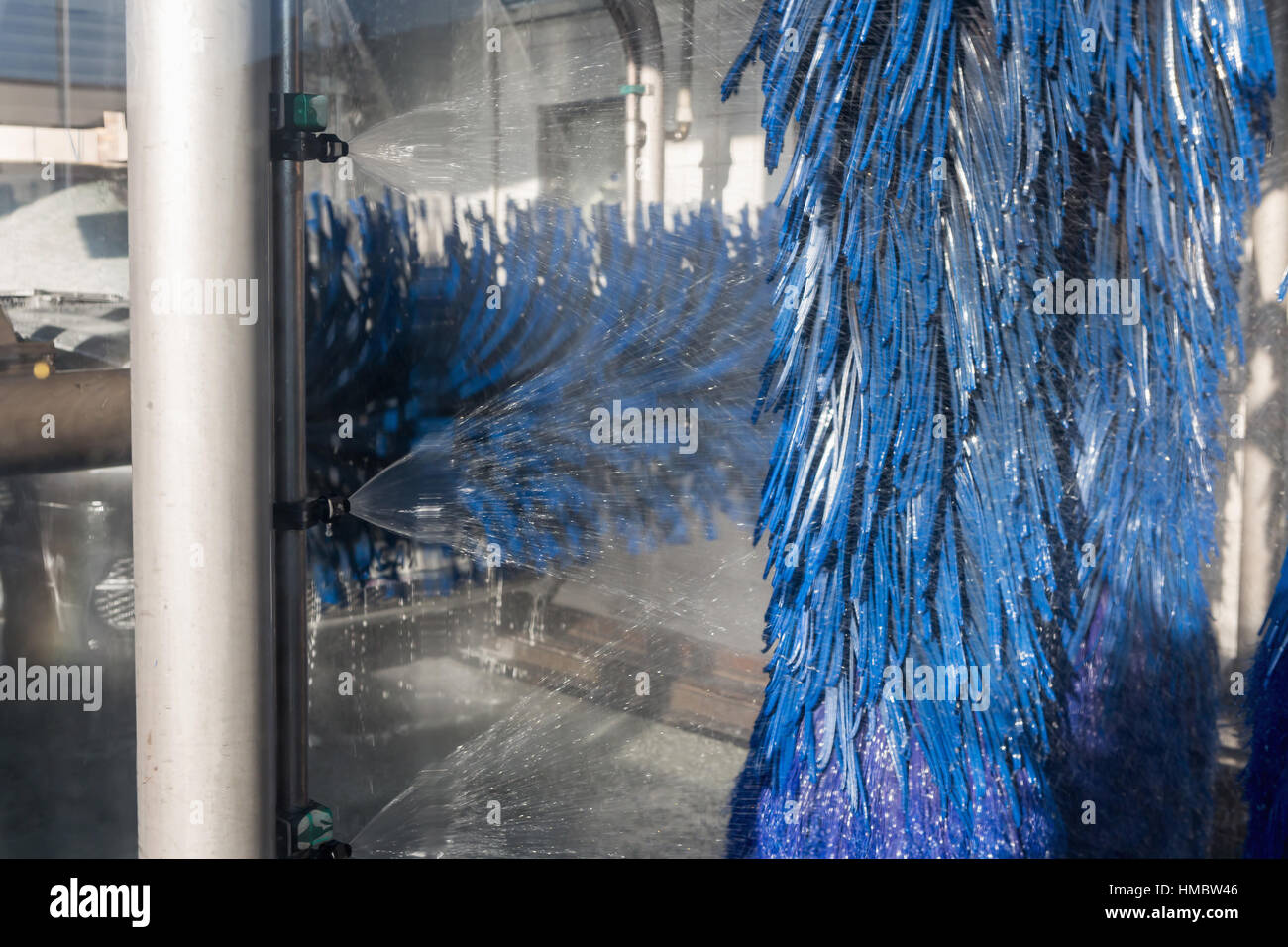 car wash, Automatic car wash in action Stock Photo - Alamy
