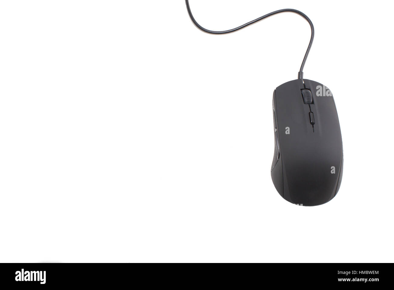 Isolated black computer mouse on white background Stock Photo - Alamy