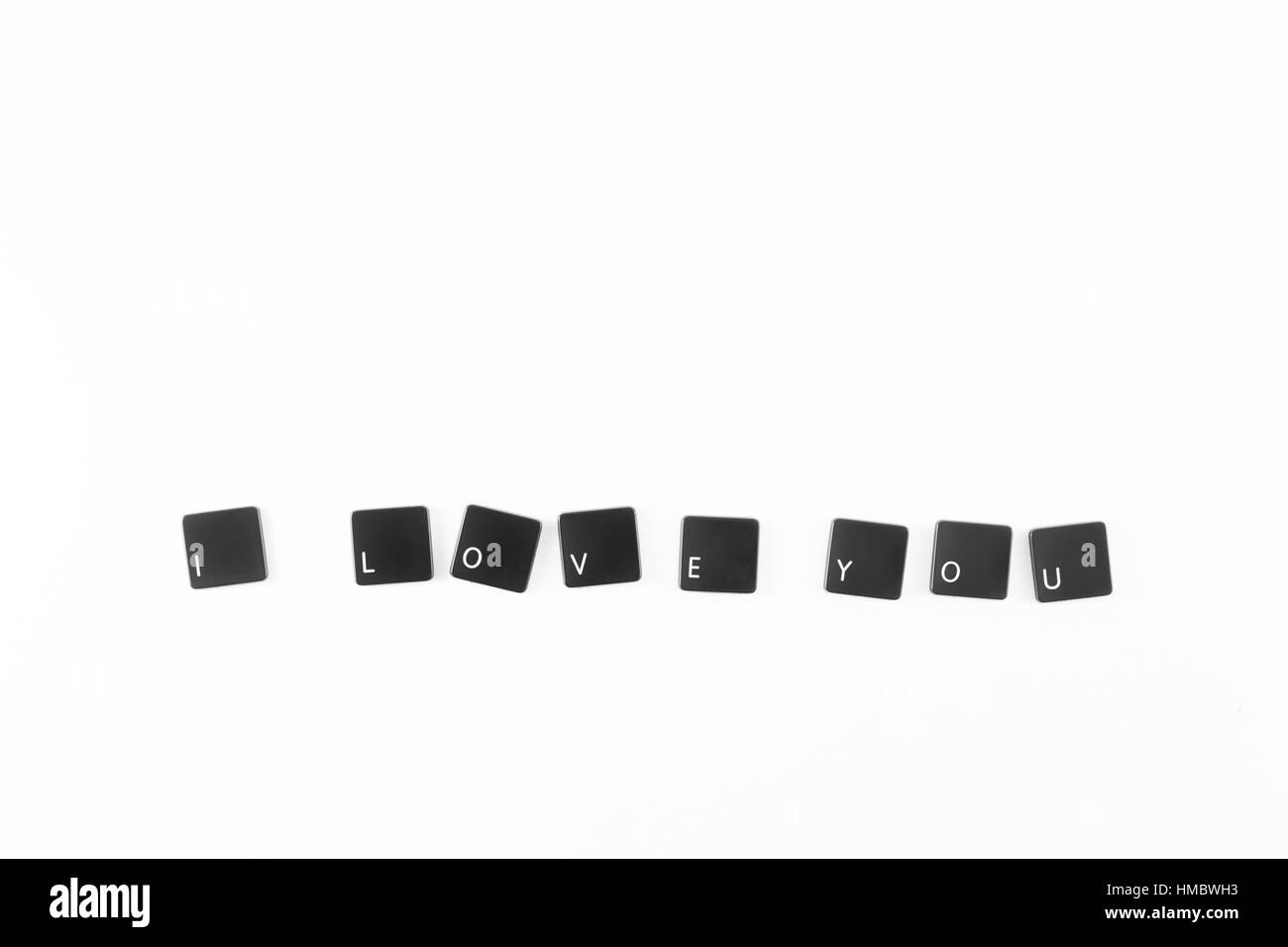 I love you word written with black computer keyboard keys Stock Photo ...