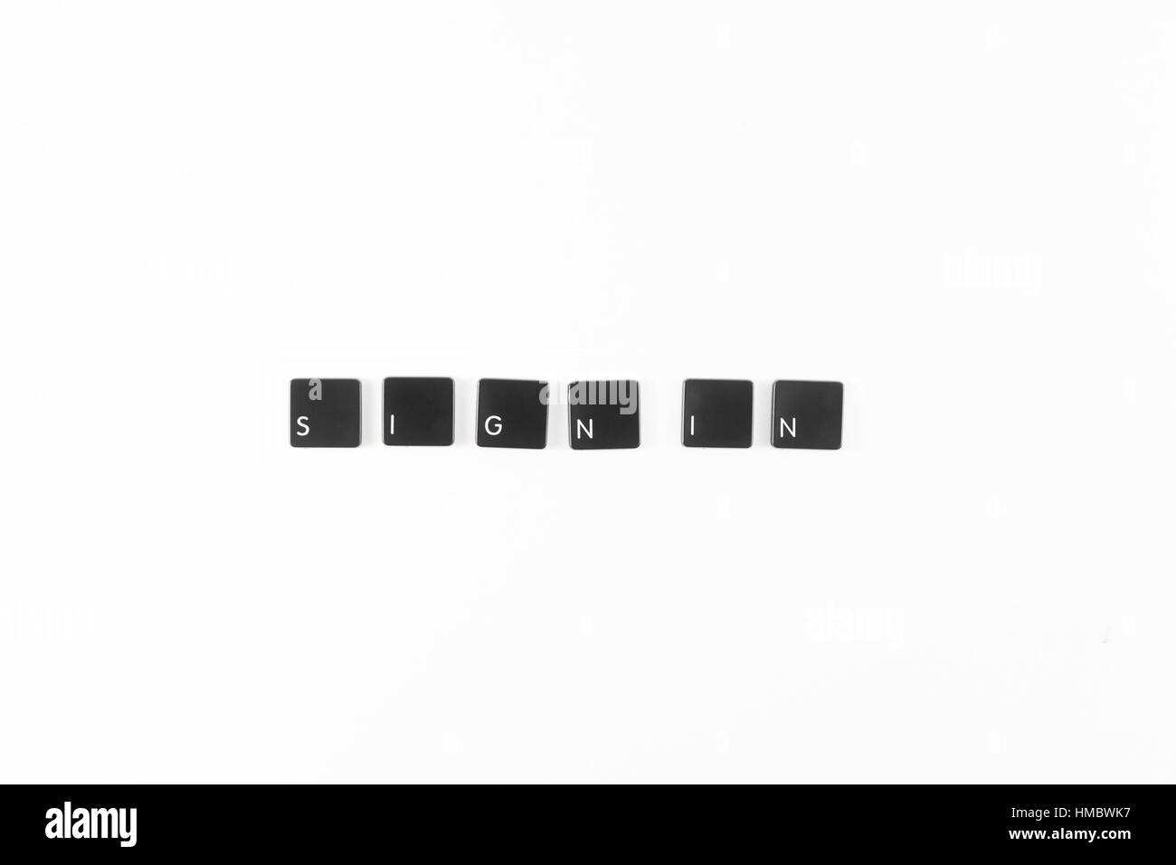 Sign in word written with black computer keyboard keys Stock Photo - Alamy
