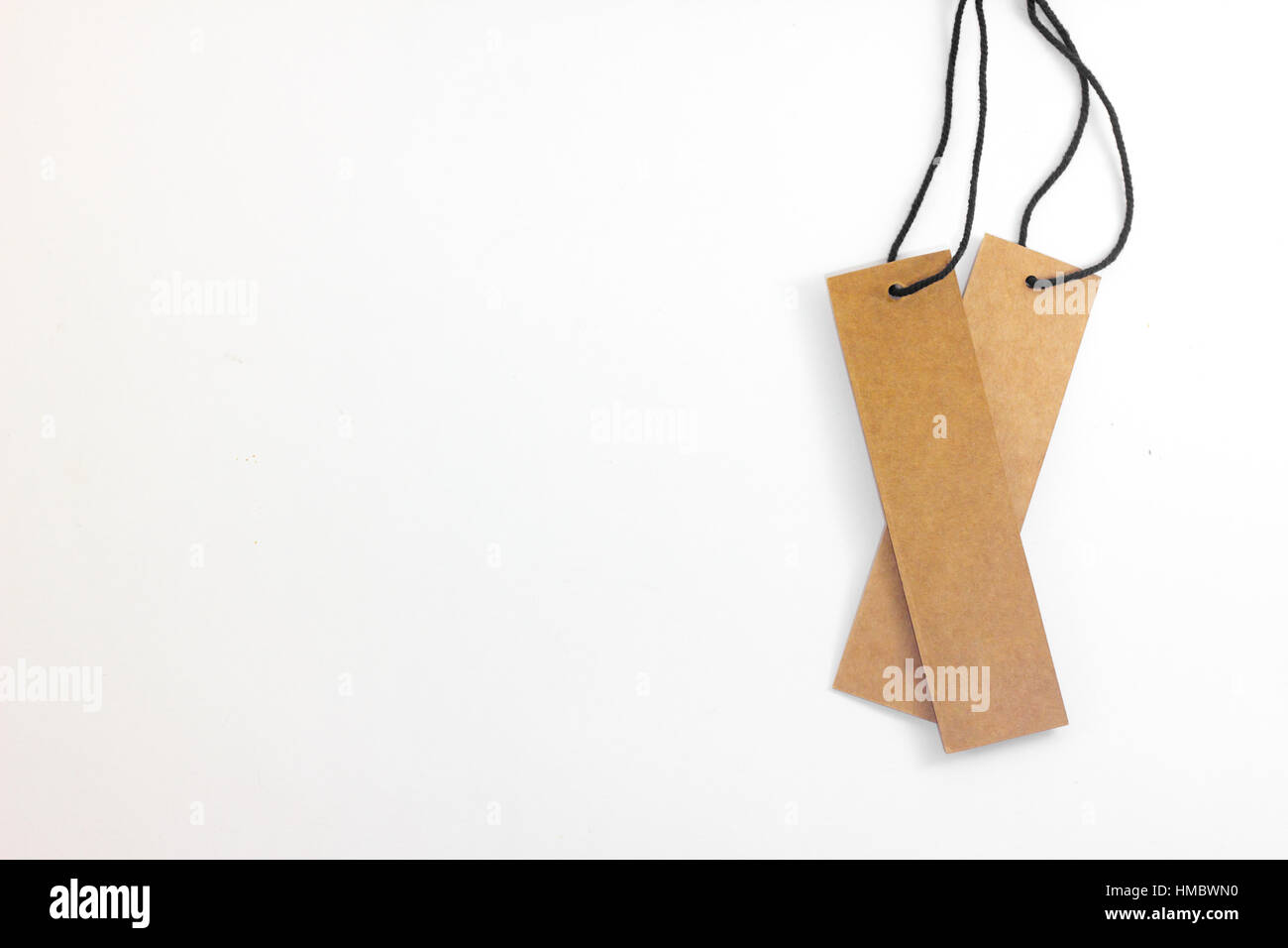 Brown blank paper price tag isolate on white background Stock Photo - Alamy
